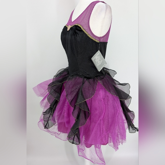 Disney | Dresses | Disney Purple Black Tulle Layer Ursula Mini Dress ...